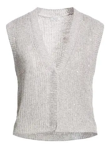 Peserico Mélange Knit Sleeveless Cardigan - Grey