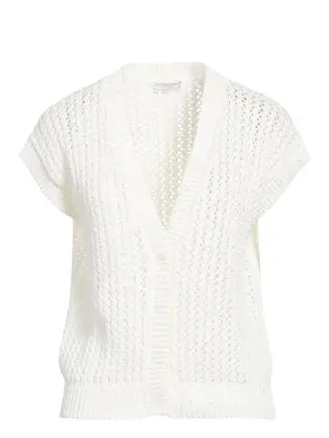 Peserico Cardigan In Cotton And Polyester - White