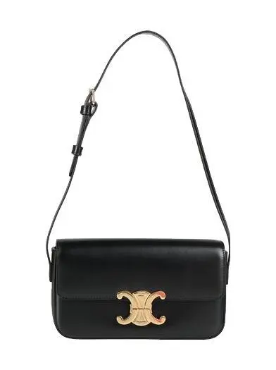 Celine Leather Flap Bag - Black