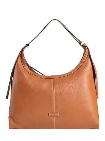 GIANNI CHIARINI Pebbled Leather Hobo Bag - Beige