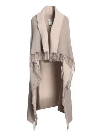 Fabiana Filippi Cape In Virgin Wool And Polyamide - Beige