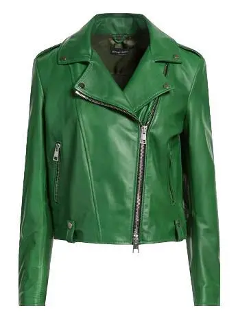 STREET LEATHERS Leather Biker Jacket - Green