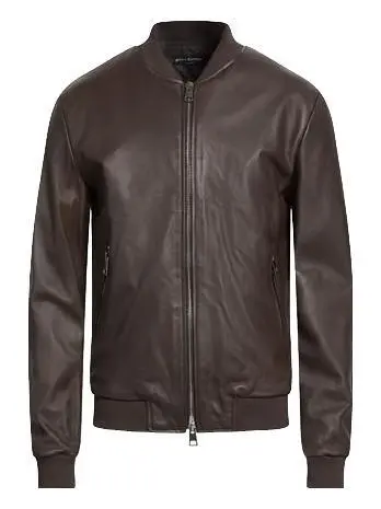 STREET LEATHERS Leather Bomber Jacket - Black