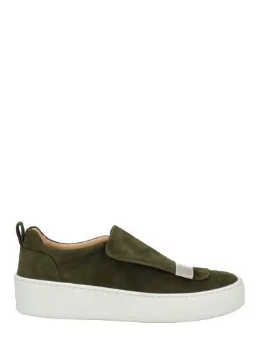 SERGIO ROSSI Military Leather Sneakers - Green