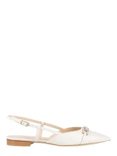 BALDININI Ballet Flats In Leather - White