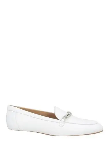 BALDININI Leather Loafers With Appliqués - White