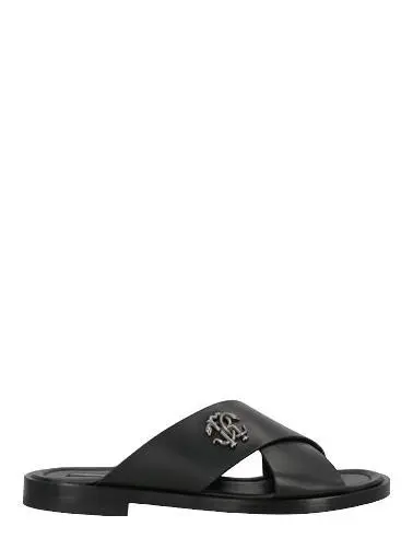 Roberto Cavalli Leather Sandals - Black