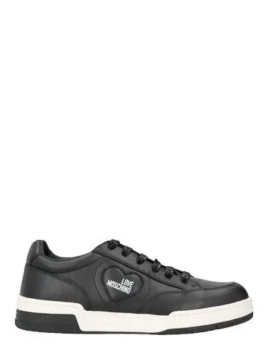 Moschino Leather Low-top Sneakers - Black