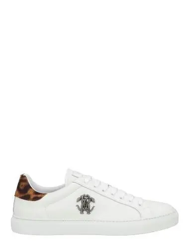 Roberto Cavalli Sneakers In Calfskin - White