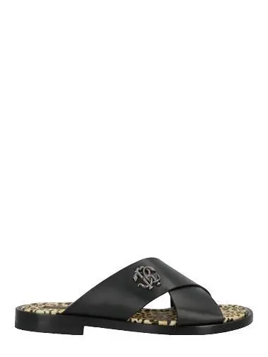 Roberto Cavalli Calfskin Sandals - Black