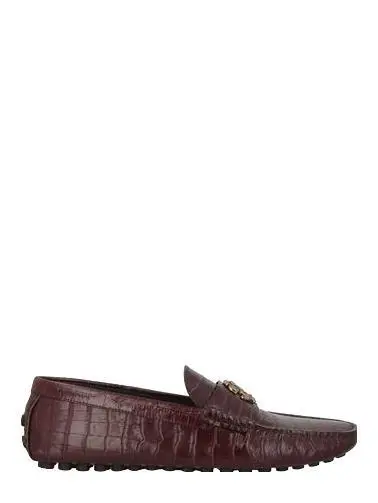 Roberto Cavalli Burgundy Leather Loafers - Red