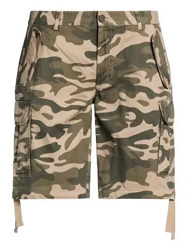 LIU •JO MAN Cargo Stretchy Canvas Camouflage Shorts - Beige