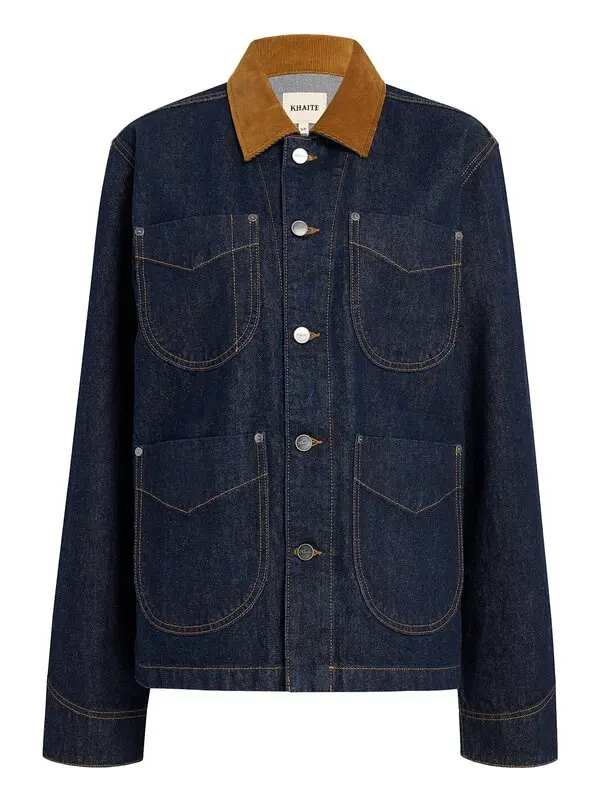 Khaite Wyatt Denim Chore Jacket - Dark Wash