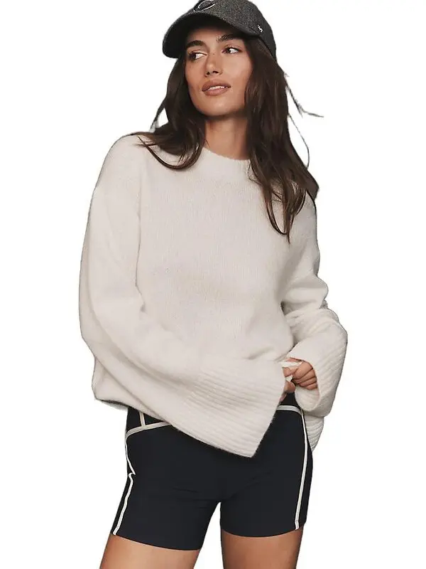 Sweaty Betty Pinnacle Wool Blend Crew-neck Sweater - Beige