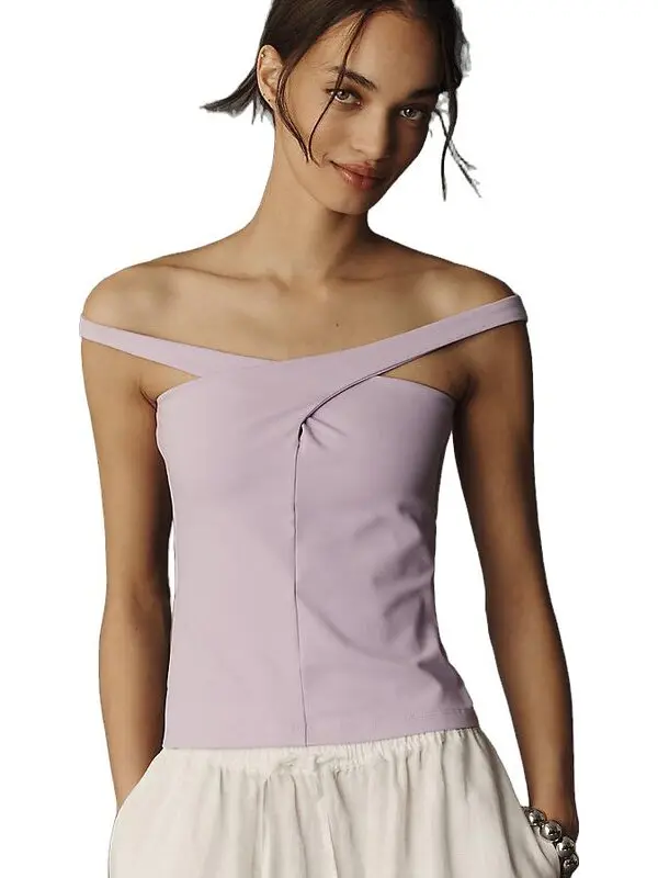 Susana Monaco Strapless Cross-front Top - Light Purple