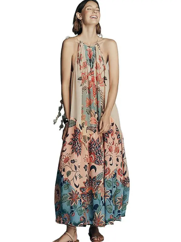 Farm Rio Delhi Boho Floral Maxi Dress - Multi Floral