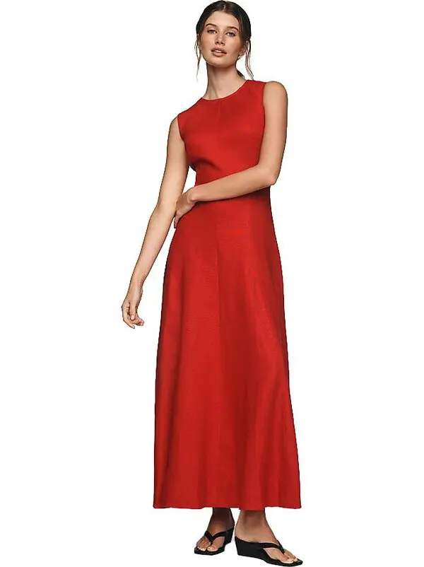 REFORMATION Cecilia Linen Maxi Dress - Red