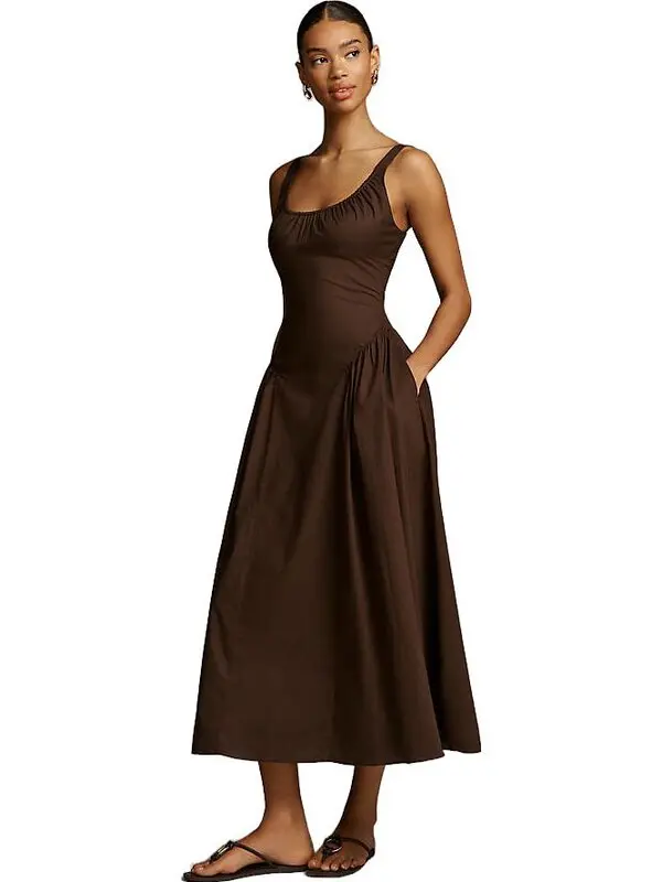 Faithfull The Brand Marcella Sleeveless Midi Dress - Espresso