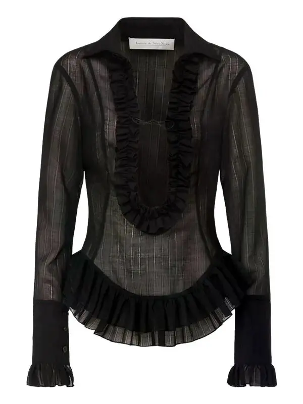 LUDOVIC DE SAINT SERNIN Duchesse Ruffled Shirt - Black