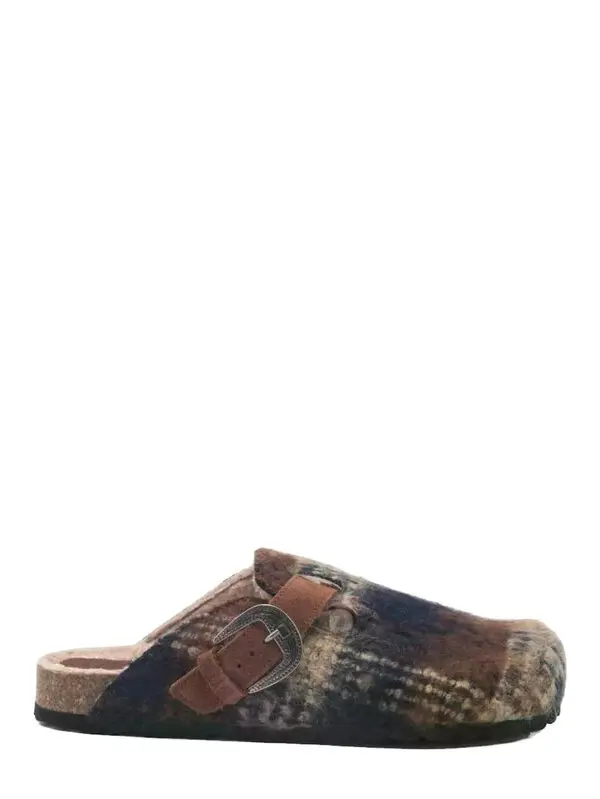 Faliero Sarti Patterned Buckle Strap Sandals - Brown