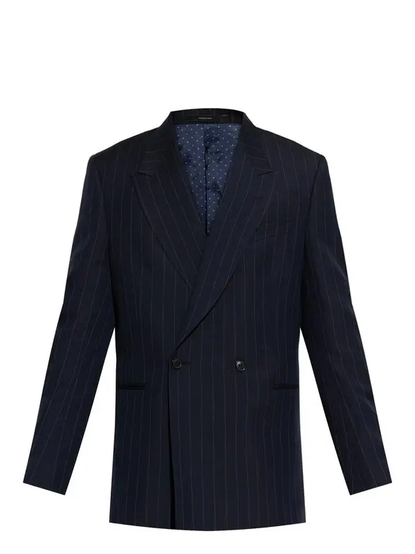 Paul Smith Double-breasted Pinstripe Blazer - Navy Blue