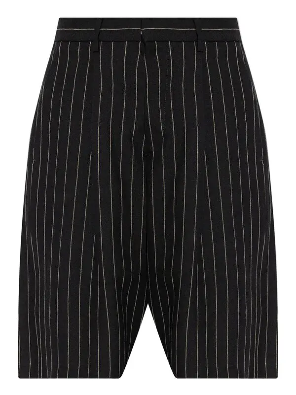 R13 Pinstripe Patterned Shorts - Black