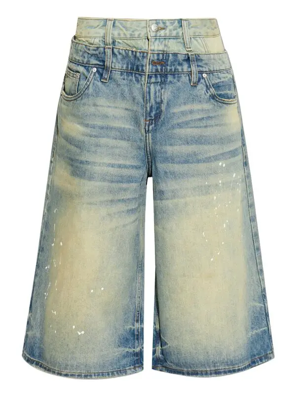 MISBHV Vintage-effect Denim Bermuda Shorts - Blue