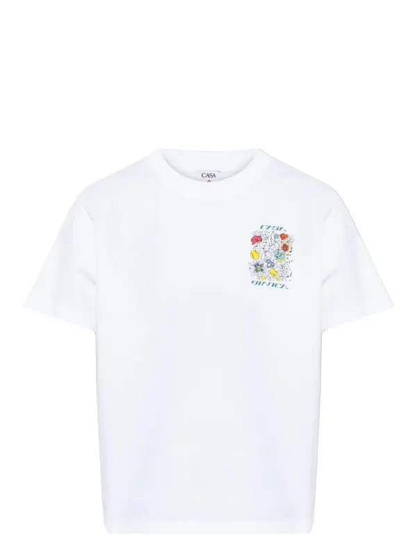 Casablanca Printed Cotton T-shirt - White