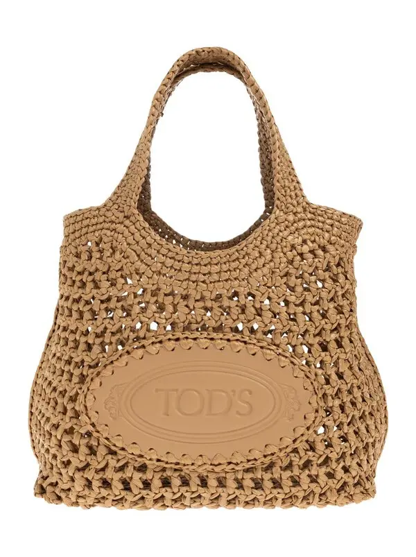 TOD’S Hand-woven Raffia Handbag - Brown