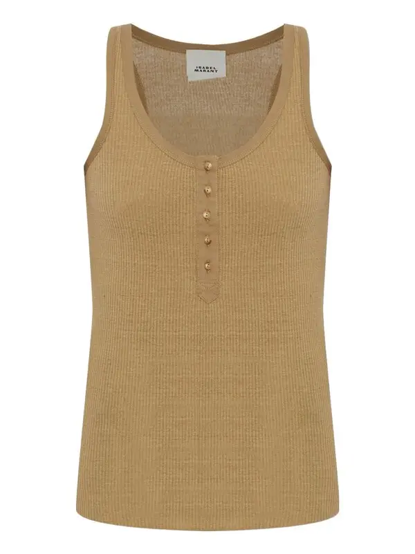 Isabel Marant Helma Silk Tank Top - Brown