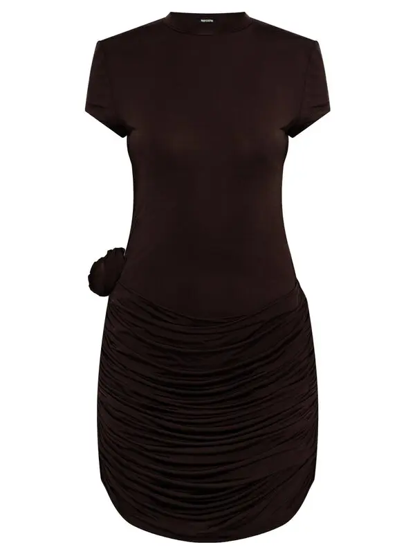 ROTATE BY BIRGER CHRISTENSEN Ruched Mini Dress - Brown