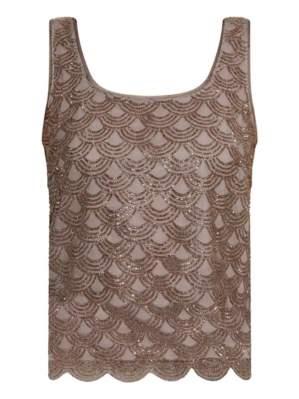 ROTATE BY BIRGER CHRISTENSEN Sequin Embellished Top - Brown