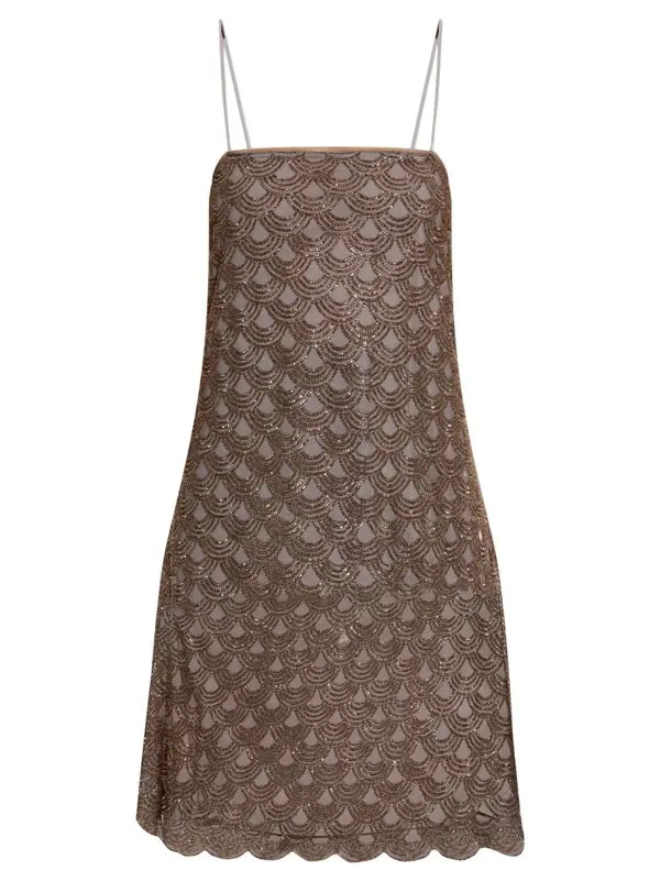 ROTATE BY BIRGER CHRISTENSEN Sequin Mini Dress - Brown