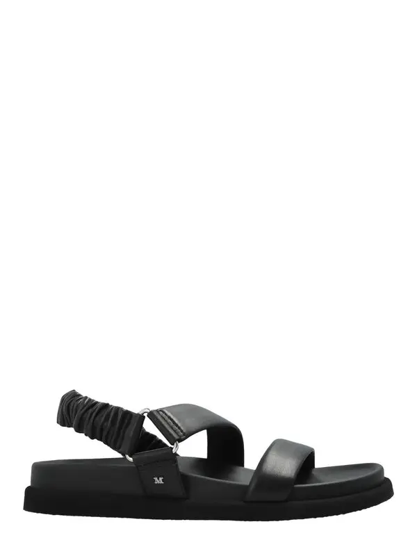 Max Mara Macro' Leather Sandals - Black
