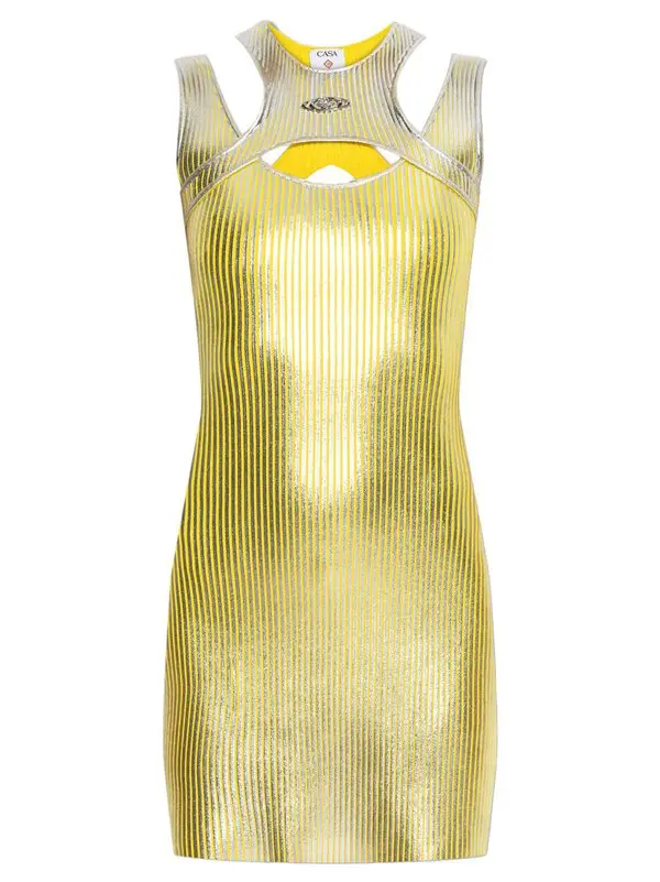 Casablanca Short Fitted Dress - Yellow