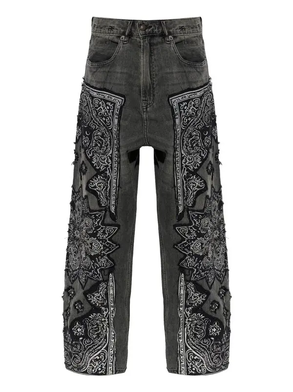 R13 Jeans With Appliqués - Grey