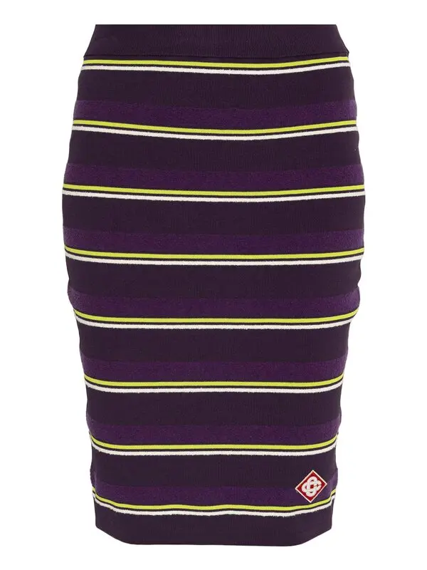 Casablanca Pinstriped Pencil Skirt - Purple
