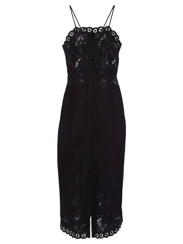 Isabel Marant Étoile Nelsane Cotton And Linen Midi Dress - Black