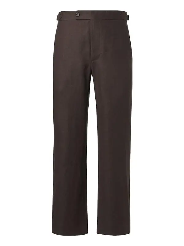BODE Linen Straight Leg Trousers - Brown