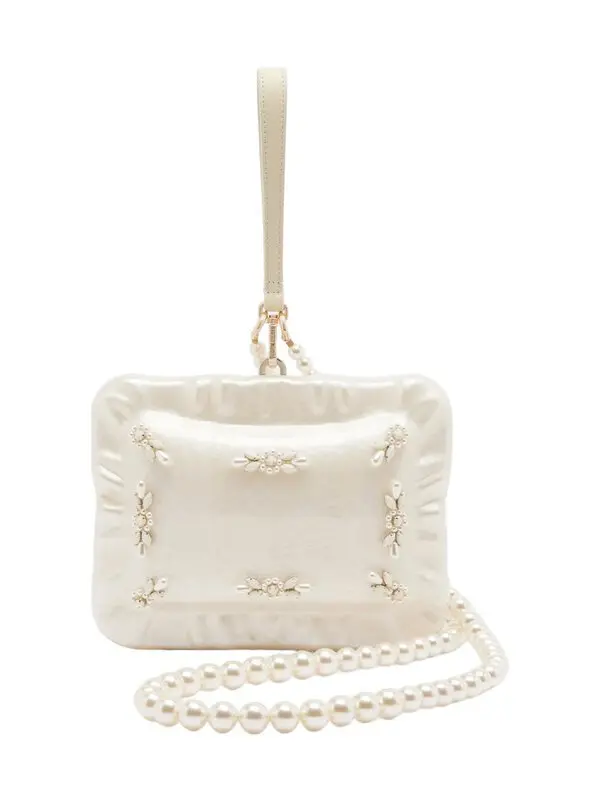 Simone Rocha Pillowcase Faux Pearl Clutch - White
