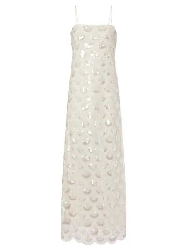 ROTATE BY BIRGER CHRISTENSEN Embellished Maxi Dress - White