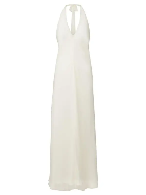 Staud Luma Halterneck Maxi Dress - White