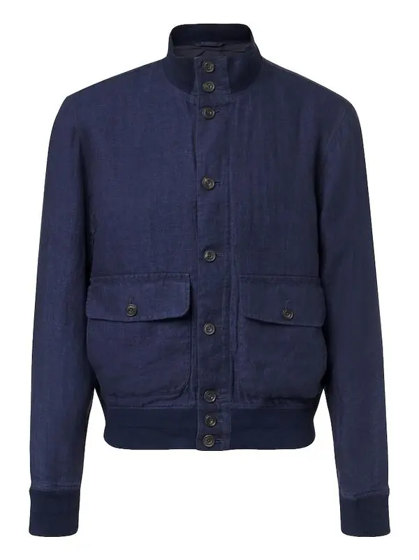 Polo Ralph Lauren Linen Bomber Jacket - Blue
