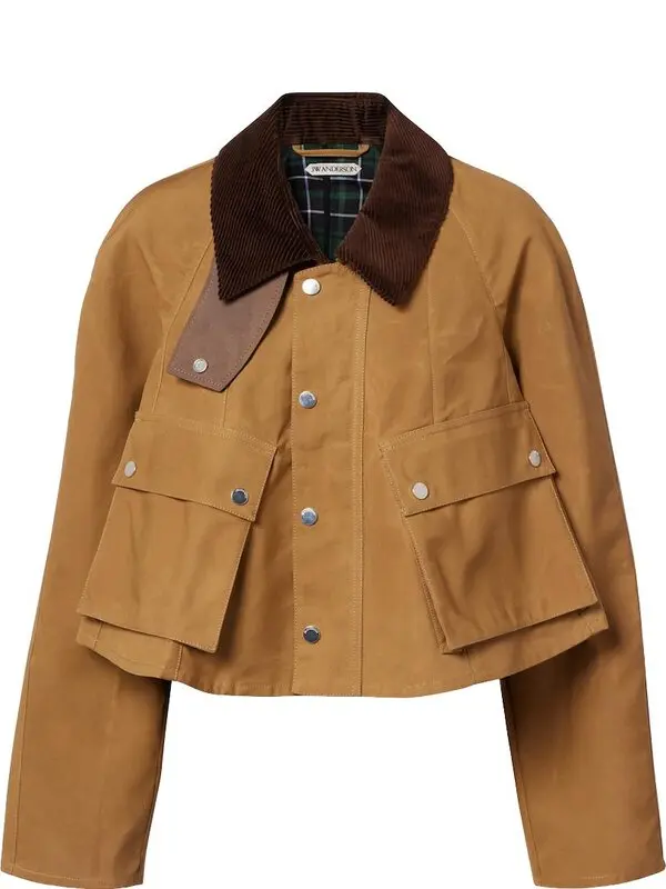 JW Anderson Corduroy-trimmed Cropped Jacket - Beige
