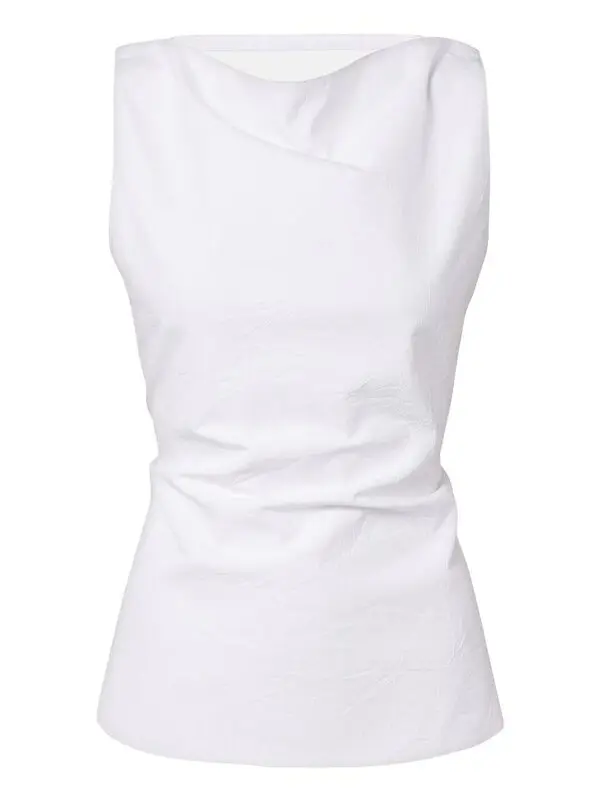 RÓHE Draped Cotton-blend Top - White