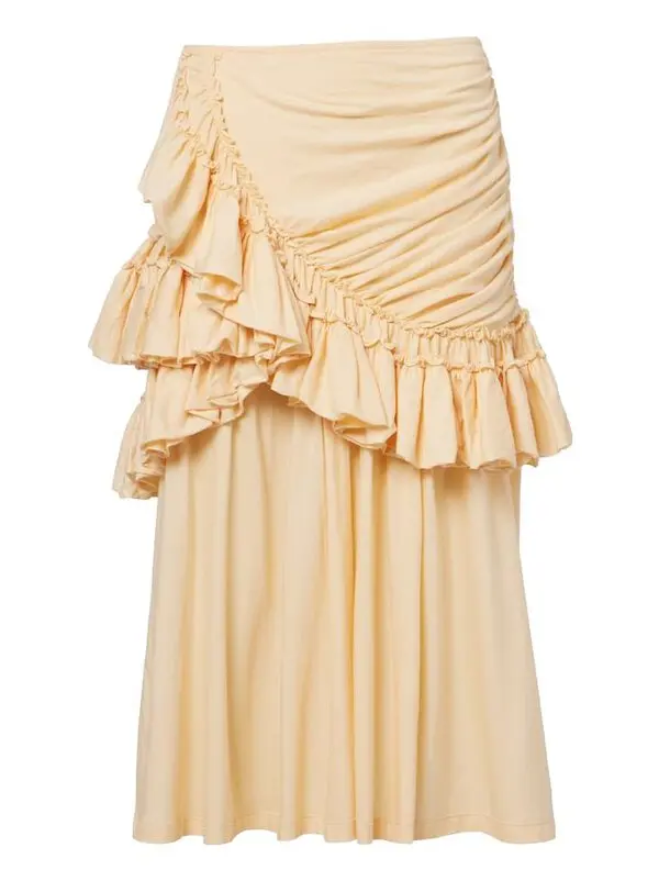 Dries Van Noten Humairah Cotton Midi Skirt - Yellow