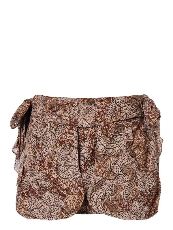 Isabel Marant Coralie Printed Cotton Miniskirt - Beige