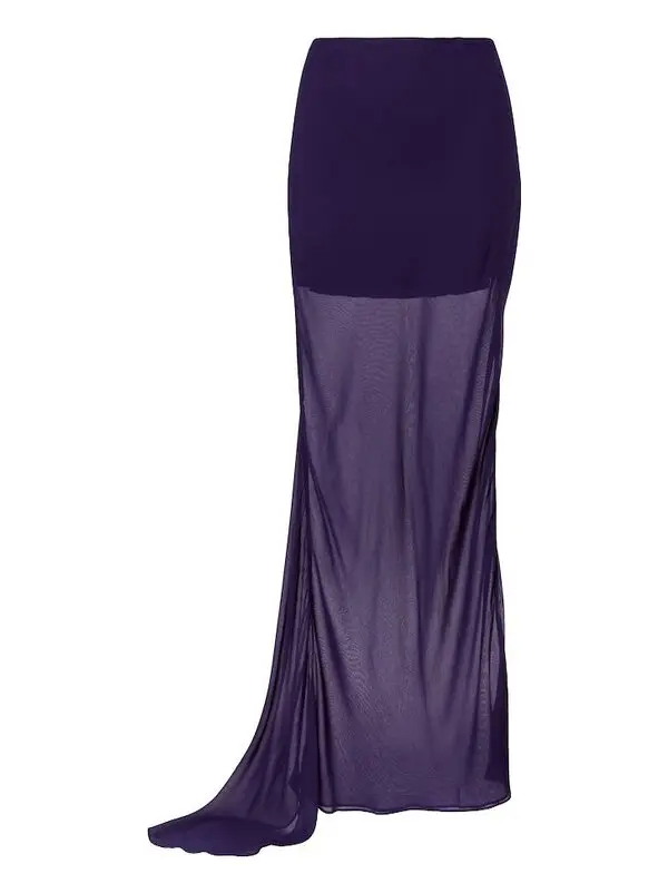 DE LA VALI Diosa Georgette Maxi Skirt - Purple
