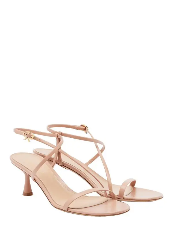 GIANVITO ROSSI Ascent Leather Sandals - Beige