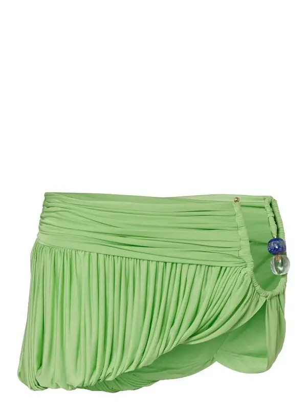 Christopher Esber Embellished Draped Jersey Miniskirt - Green